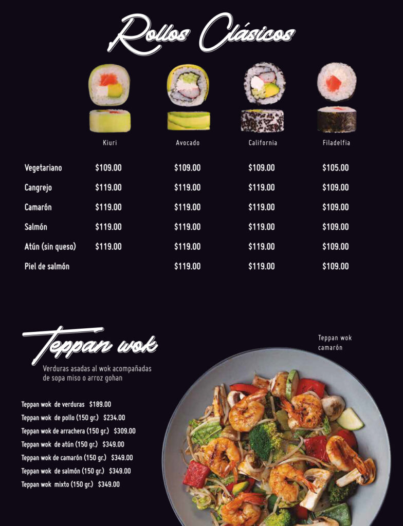 MENU – Urban – Sushi Wok Ramen