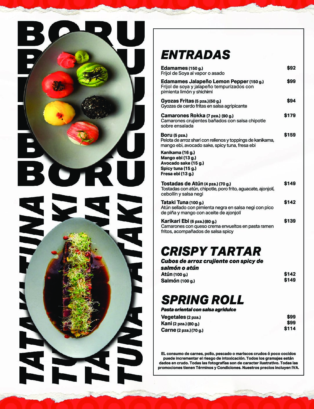 MENU – Urban – Sushi Wok Ramen