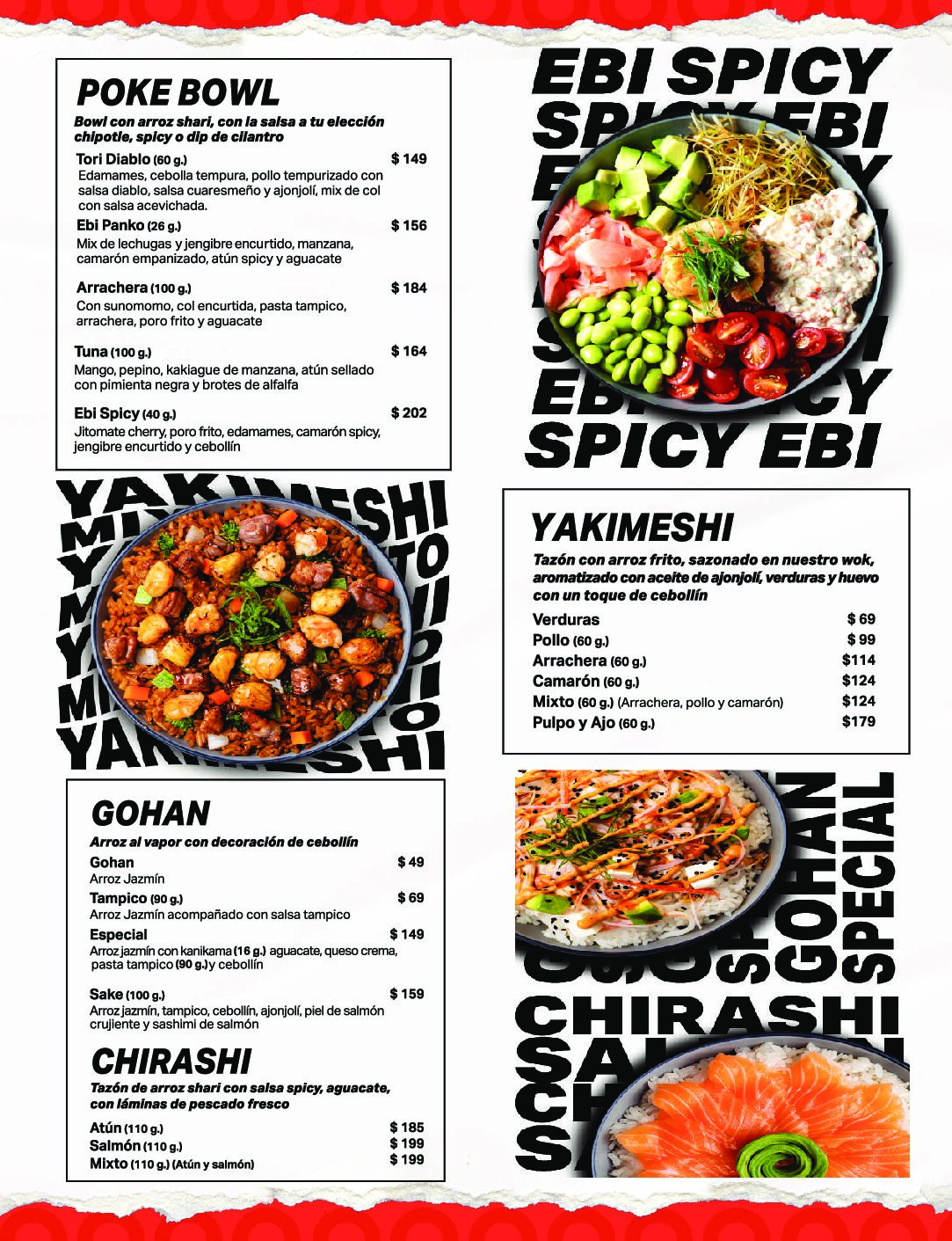 MENU – Urban – Sushi Wok Ramen
