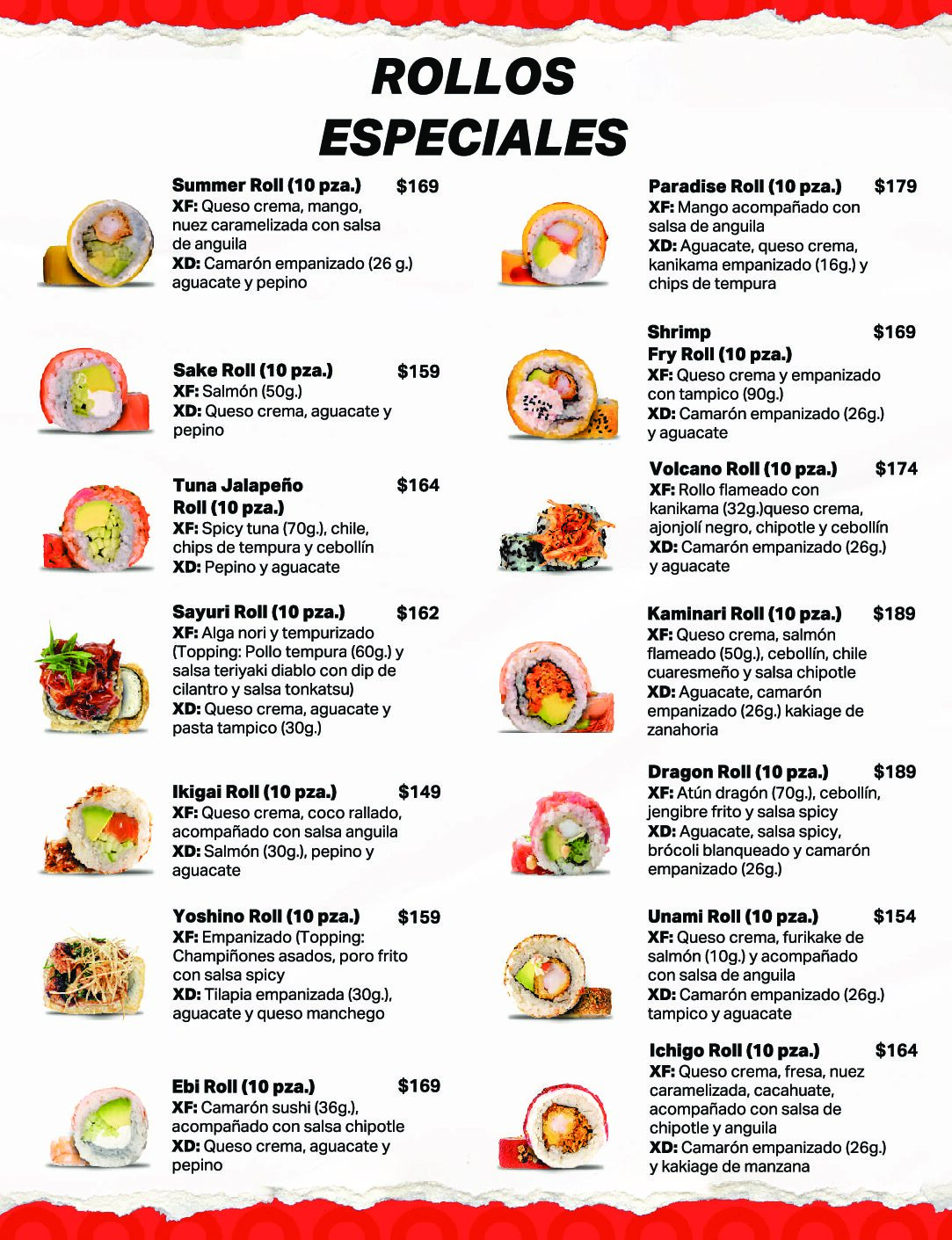 MENU – Urban – Sushi Wok Ramen